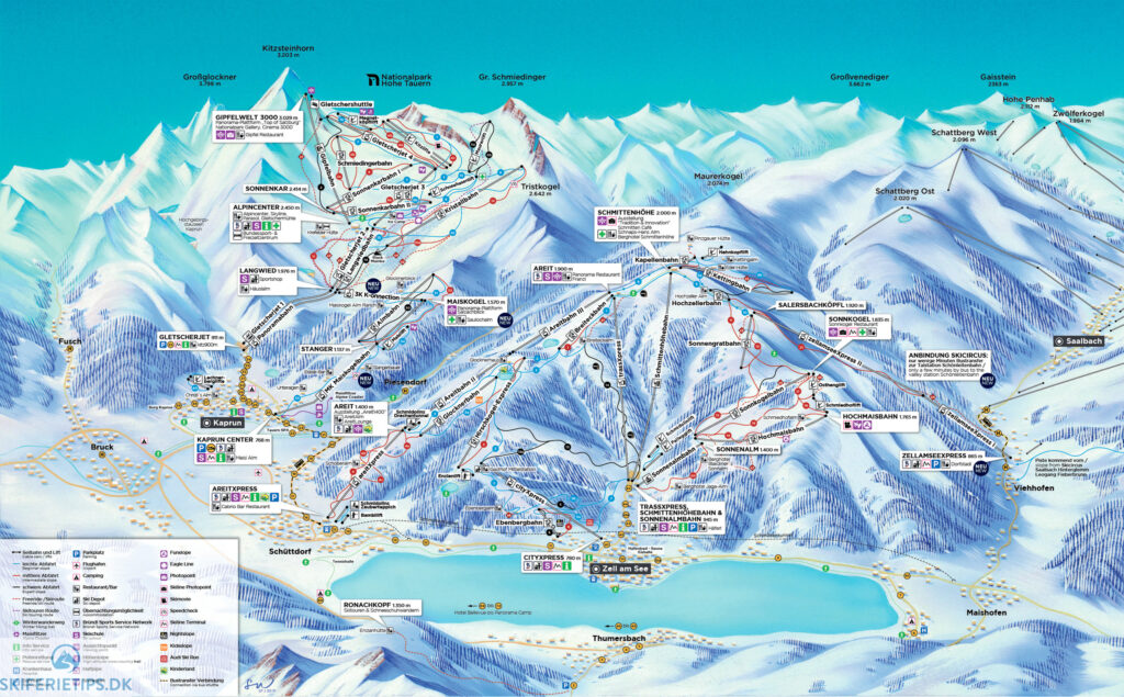 Zell am See Pistekort: 77+ km Pister og Snowparks - Udforsk Her